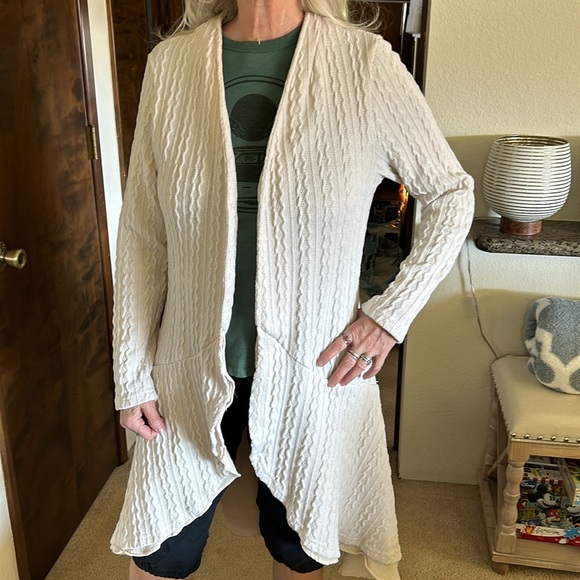 Reborn | Sweaters | Reborn Cream Knit Long Open Cardigan Xl | Poshmark
